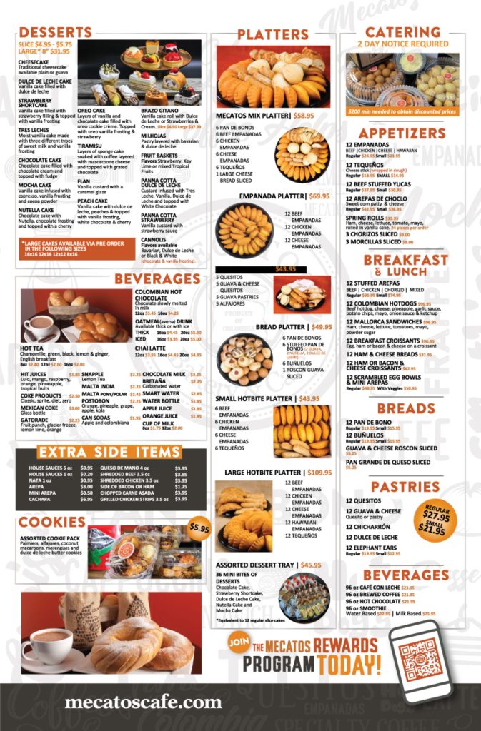 Mecatos Menu Locations Waterford Lakes - Mecatos Bakery & Cafe
