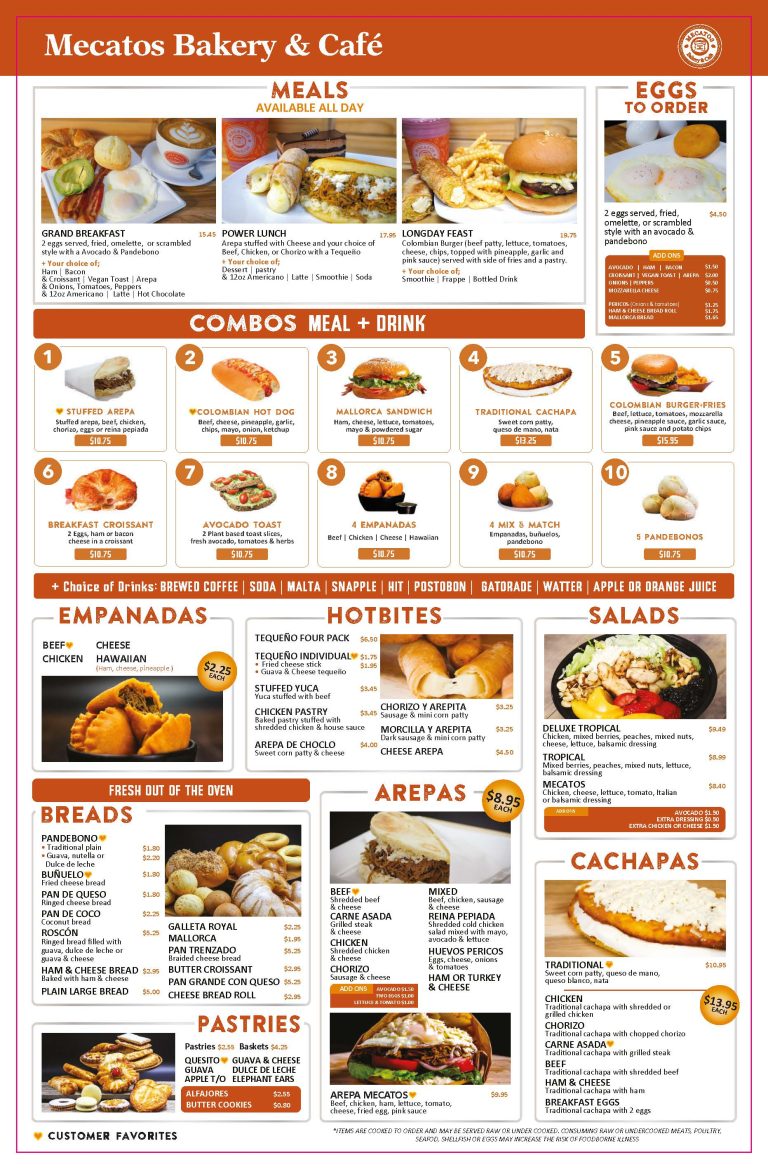 Mecatos Bakery & Cafe Apopka Menu